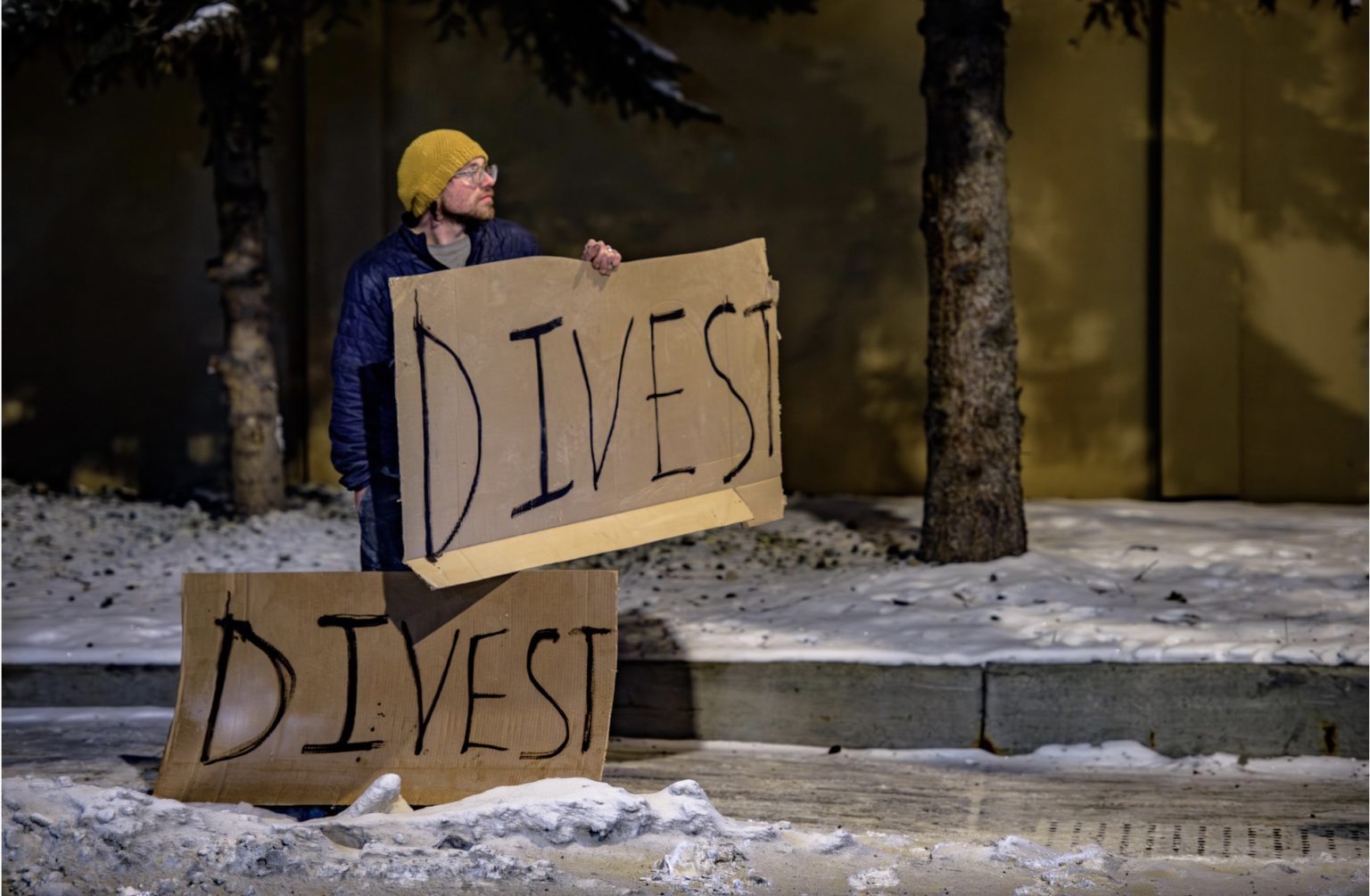 Small crowd protests NANA’s ICE contract outside Fairbanks meeting ...