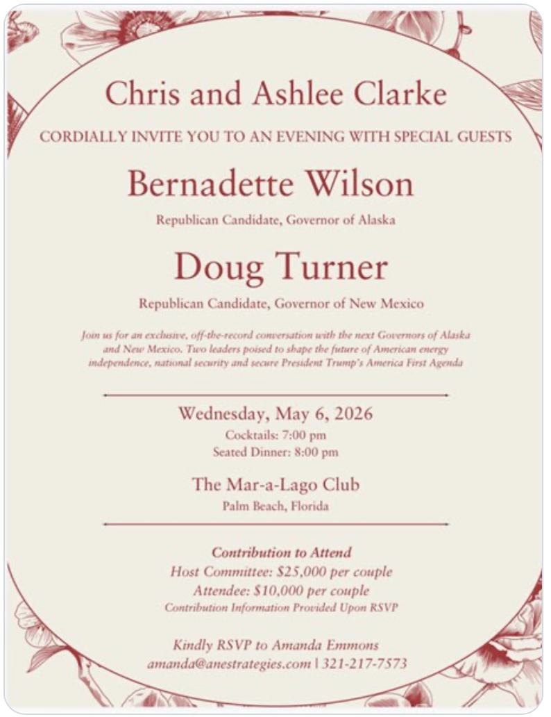 Leaked invitation shows Alaska gubernatorial candidate Bernadette ...