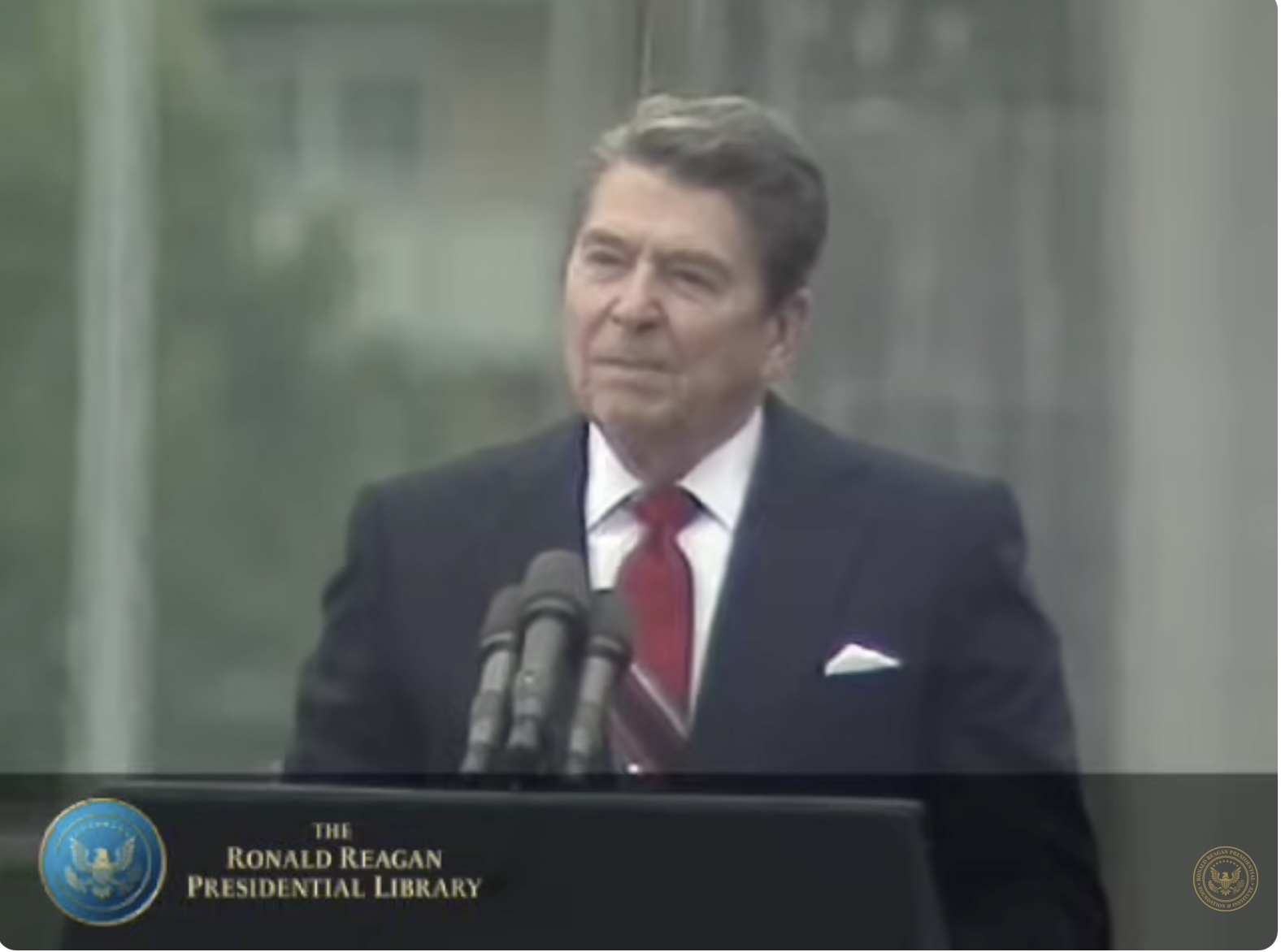 Reagan's challenge to Soviet leader Mikhail Gorbachev: 'Tear down this ...